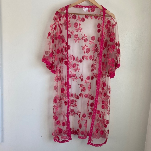 Lularoe Kimonos And Yukatas Lularoe Embroidered Floral Kimono Poshmark